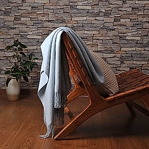 CUDDLE DREAMS Exclusive Mulberry Silk Throw Blanket with Fringe, Naturally Soft, Breathable (Ice Blue)