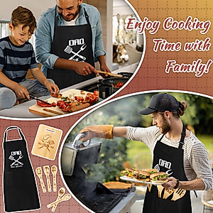 Nuenen 7 Pcs Father's Day Gifts Grandpa Gifts Papa Gifts, Dad Gift from Daughter Cutting Board Apron Bamboo Spoons Utensils(Dad)