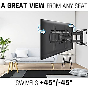 Mounting Dream TV Mount for Most 42-75 inch Flat Screen TVs Up to 100 lbs, Full Motion TV Wall Mount with Swivel Articulating 6 Arms, TV Wall Mounts Fit 12'', 16” Wood Studs, Max VESA 600x400mm