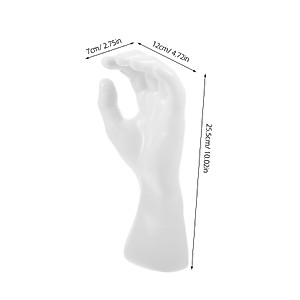 Table Top Display Stand Hand Model for Gloves Hand Mannequin Jewelry Display Stand Male Hand Model for Bracelet Bangle Gloves Ring Display White Left Plastic Gloves