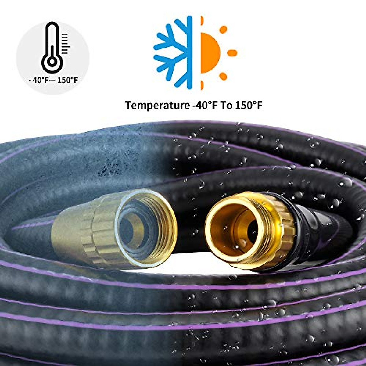 Giraffe Tools Reinforced Garden Hose 5/8 in. x 25 ft, No Kink Heavy Duty Polyvinyl Chloride Hose with Bend Protection, Male and Female Fittings