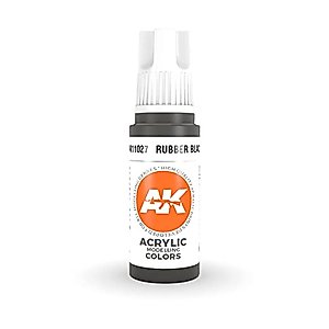 AK-Interactive Rubber Black (17ml) - Model Building Paints and Tools # 11027