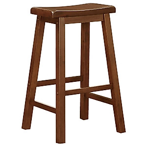Wooden 29" Bar Stools, Chestnut (Set of 2)