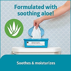 Medline ReadyFlush Large Adult-Sized 8x12 Personal Cleansing Cloths - Tub of 60 Flushable Wipes