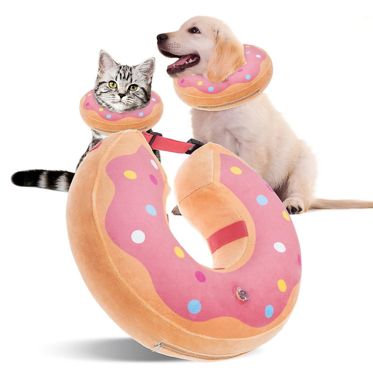 BINGPET Protective Dog Cone Collar,Soft Recovery Pet Cone for Dogs Cats,Washable Protective Recovery Collar for Large Medium Small Dogs,Inflatable Dog Cone,Adjustable Pet Recovery Cone After Surgery