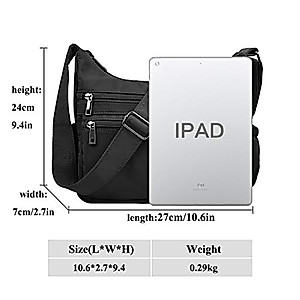 VOLGANIK ROCK Crossbody Bags for Women RFID Travel Shoulder Purse Waterproof Messenger Handbag Casual Nylon Pocketbooks