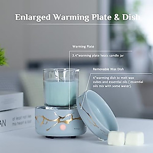 Bobolyn Wax Melt Candle Warmer Burner - Ceramic Essential Oil Burner Warmer Electric Scented Fragrance Candle Wax Melter Warmer for Home Office Bedroom Living Room Decor