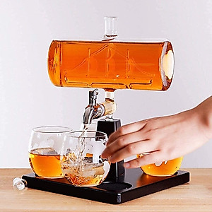 Decanter Whiskey Decanter Wine Decanter Whisky Glasses Decanter Set Of 4 Whiskey Stones And Glass Gift Set Decanter Set Crystal Decanter Ships Decanter Wine Decanters And Carafes Whiskey Wood Stand Fo