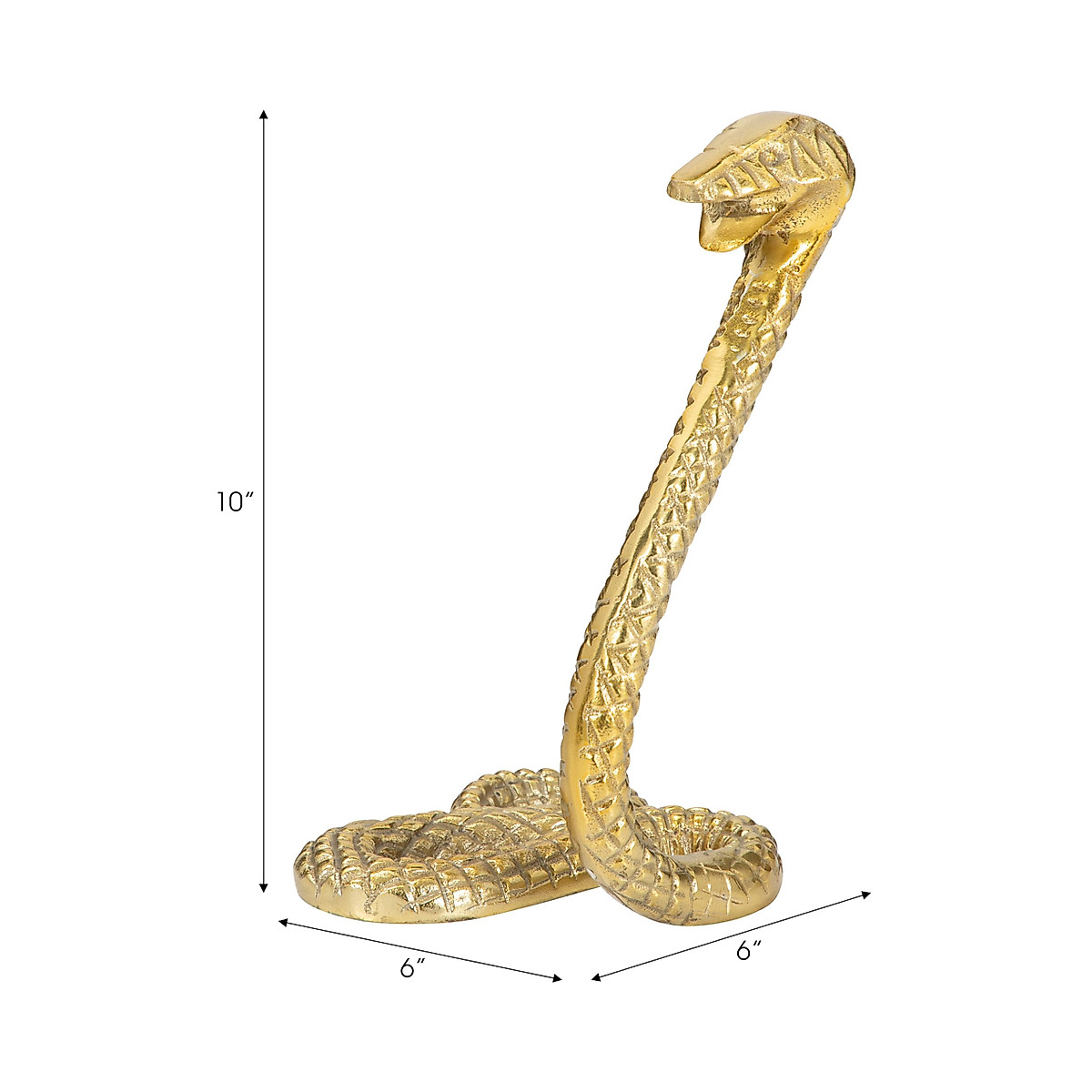 Sagebrook Home 10" Metal Snake Sculpture in Gold - Decorative Aluminum Statue for Creative Contemporary Home or Office Decor or Gift Idea