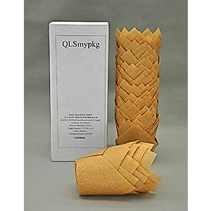 QLSmypkg Large Muffin Greaseproof paper Baking cupcake cups, 2-1/4" x 4" Natural Tulip Baking Cup Case of 125 pcs (Large size) (125)
