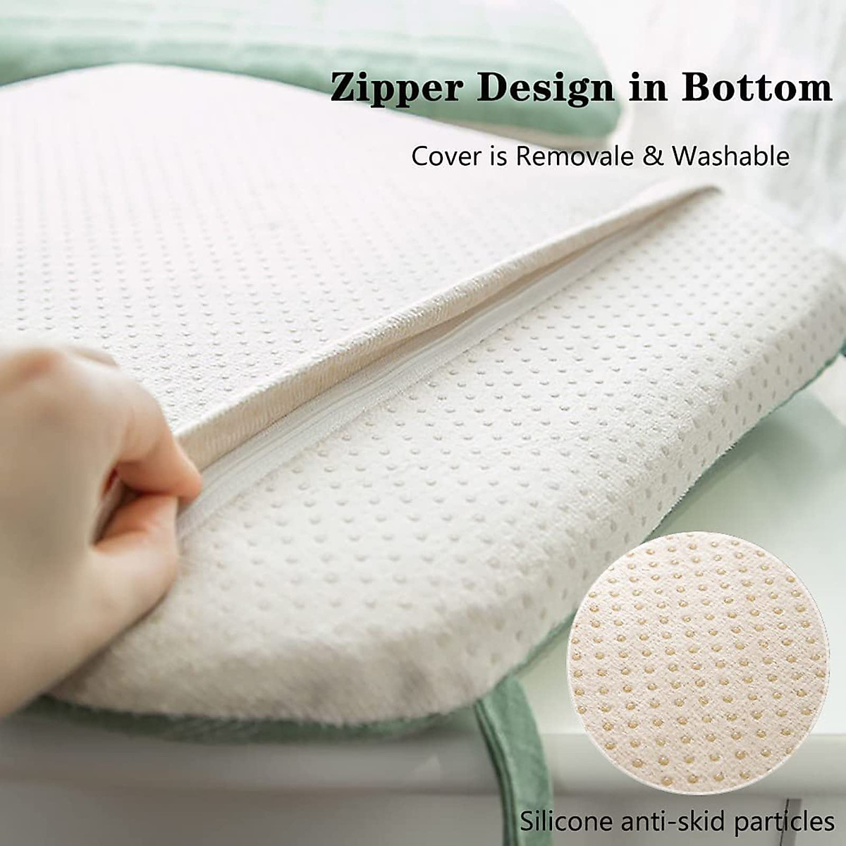 ZTGL U-Shaped Chair Cushions 100% Cotton Non-Slip Dining Chair Pads with Ties Durable Kitchen Seat Cushion Pads Chair Decoration Cushions for Office Home,Beige,Pack of 2