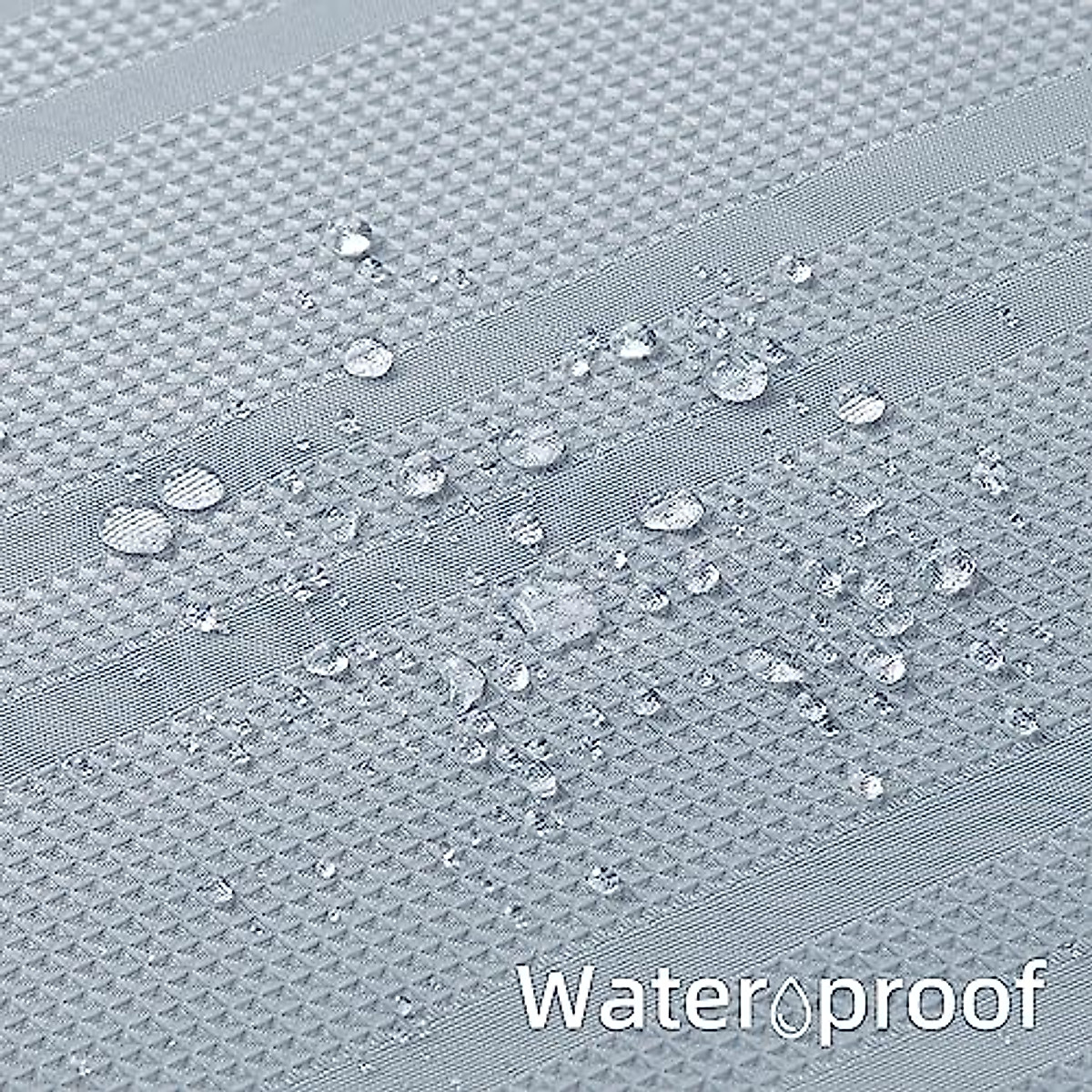 Home Queen Water Repellent Fabric Shower Curtains for Bathroom, Waffle Textured Heavy Duty Thick Cloth Shower Curtain, Hotel Luxury Weighted Polyester Bath Curtain, 70 x 72 Inches, Grey