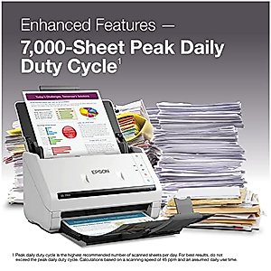 Epson DS-770 II Color Duplex Document Scanner for PC and Mac, with 100-page Auto Document Feeder (ADF), Twain and ISIS Drivers