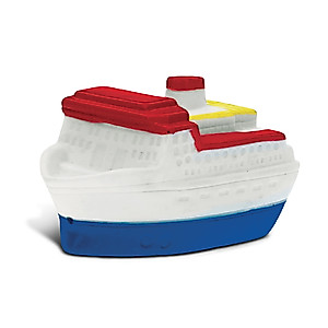 DolliBu Cruise Ship Bath Buddy Squirter - Floating Ship Rubber Bath Toy, Fun Water Squirting Bathtime Play for Toddlers, Cute Watercraft Vehicle Toy for The Bathtub, Beach, & Pool for Girls & Boys