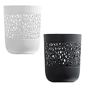 jojofuny 2pcs Small Trash Can Wastebasket Hollow Plastic Wastepaper Baskets Trash Can Garbage Container Bin for Bathroom Bedroom Kitchen Home Office and Kids Room Waste Use