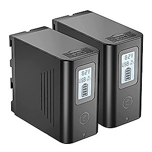 JYJZPB 2 Pack NP-F970 Replace Battery for Sony NP-F970 NP-F960 NP-F950 NP-F930 NP-F550 NP-F530 NP-F570 Battery and Sony Handycams, Upgraded Sony NP-F970 Battery with USB Output LCD Display