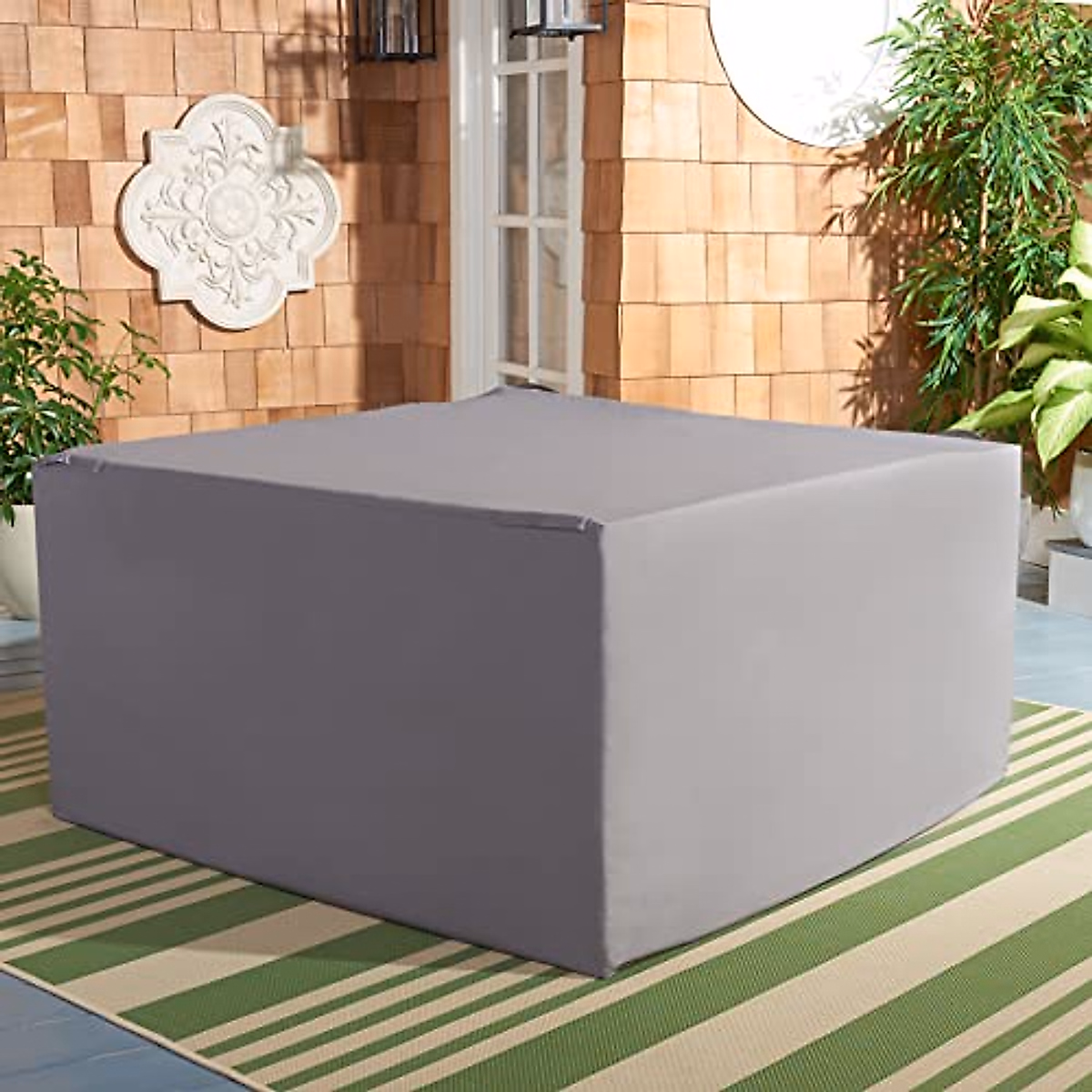 SAFAVIEH Outdoor Collection Chaston Grey 4-Piece Patio Set Cover