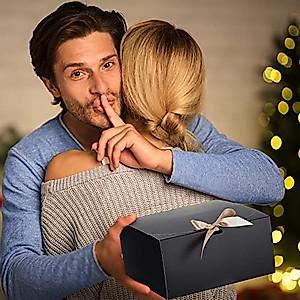 24 Pack Gift Boxes with Lids Bridesmaid Proposal Box 8 x 8 x 4 Inches, Elegant Gift Wrap Boxes Wedding Gift Boxes Kraft Paper Empty Boxes for Packaging Birthday Present Cupcake Crafting(Black)