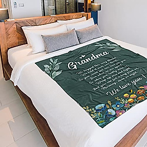 Blanket Gifts for Grandma, Grandma Birthday Gifts, Mother's Day Present for Grandma from Granddaughter, Grandchildren, We Love You Cozy Throw Blankets 50" x 60"