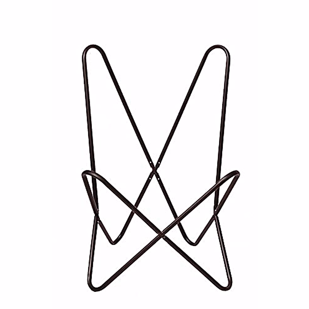 Classy Handmade Dark Brown Leather Butterfly Chair Living Room- Side Hand Stich Leather Chair-Handmade with Powder Coated Folding Black Iron Frame (Cover with Folding Frame)