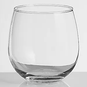 Circleware Downtown Stemless Wine Lead-Free Glass Cups for Bar, Water, Juice, Whiskey & Beverage Drinks, 4 Count (Pack of 1), Clear