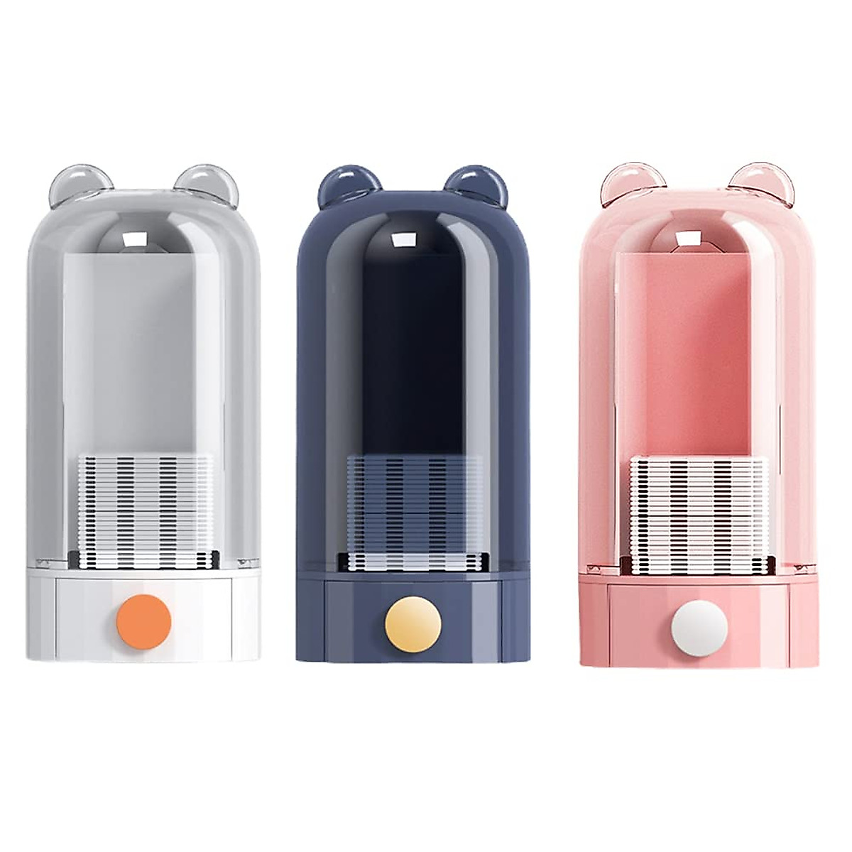 Automatic Cotton Pad Dispenser, Press Out Makeup Cotton Holder, Translucent Wall Mounted Design, ABS Material, Best Women (Powder (get 50 Cotton Pads))