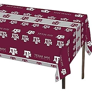 Creative Converting Texas A and M University Theme Plastic Tablecloth, Aggies