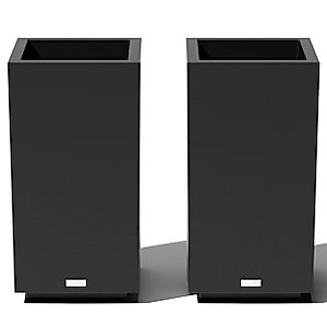 Veradek Block Series Pedestal Planter - Tall Planter for Indoor or Outdoor Front Porch | All-Weather Use with Removable Insert Bucket | Modern Décor for Flowers, Tall Trees, Faux Plants