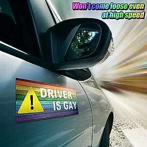 Frienda 10 Pcs Bumper Decals Funny LGBT Stickers Rainbow Bumper Prank Car Stickers Colorful Car Accessories for Truck Vehicle Luggage Window Refrigerator(Magnetic,Classic Style)