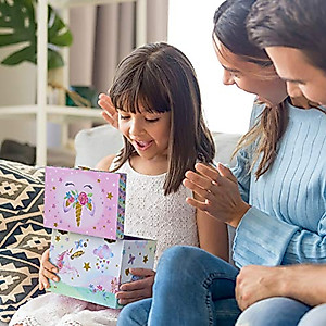 Jewelkeeper Musical Jewelry Box with 2 Pullout Drawers, Glitter Rainbow and Stars Unicorn Design, The Beautiful Dreamer Tune