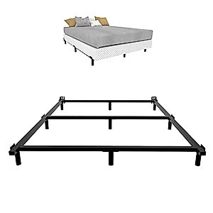BUTUNITA Metal Bed Frame King Size-7 Inch Heavy Duty Low Profile Bed Frames 9-Leg Support Base for Box Spring & Mattress Bedframe Easy Assembly Sturdy Tool-Free Platform Black
