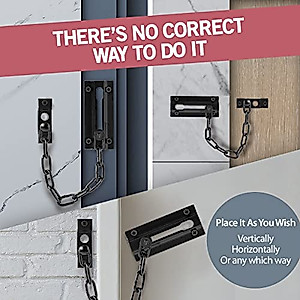 Jack N’ Drill Chain Door Guard with Lock - 2 Pack Chain Lock Door Guard, Sturdy & Rust-Resistant Steel Chain Locks for Inside Door and Extra Front Door Lock, 100% Child Safe (Silver Satin Nickel)