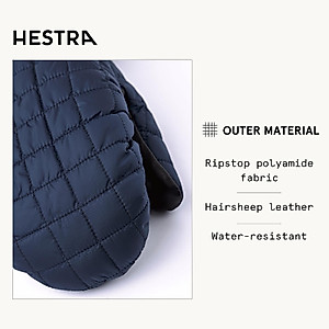 Hestra Extreme Cold Weather Winter Mittens Moon Light Primaloft Insulated Gloves, Navy, 8