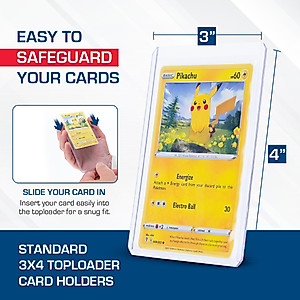 BCW 3x4 Topload Card Holder - Standard - 25ct | Rigid PVC Trading Card Protection for Baseball Cards, Football Cards, and Trading Cards Like Pokémon and MTG | Holds Cards Up to 20pts