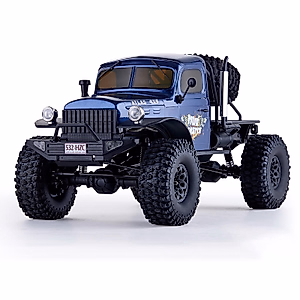 Fms Rochobby 1/10 Atlas Ready Set RC Crawler RC Truck 4X4 with Lighting, 2.4GHz Radio,Ball Bearing, Metal-Gear Full,4 Link Suspension,Rapid Separation Car Body for Adult(Blue)