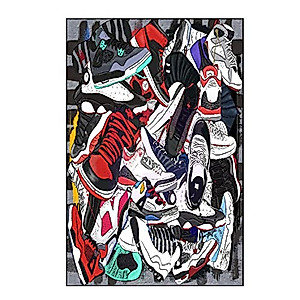 Sneakers Rug, Custom Sneakers, Sneakers, Street Rug,Cool Rug, Rug, Hypebeast Rug, Sport Rug, Sneaker Art, Rug for Living Room pe002 (2.6x3.9 feet - 80x120 cm)