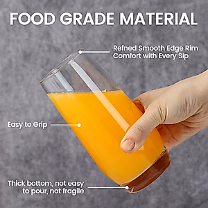 LmmNaoer 18 Ounce Highball Drinking Glasses Set of 4, Large Tall Glass Cups, Lead-Free Crystal Tall Drinking Glasses, Water Glasses, Cocktail Glasses, Bar Glassware for Rocks, Juice, Beer, Beverage