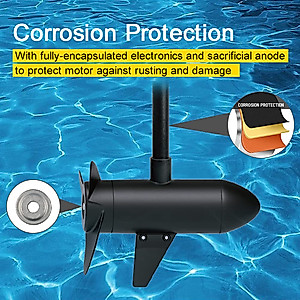 Black Haswing Cayman 12V 55lbs 48 inch Bow Mount Electric Trolling Motor Lightweight, Variable Speed, with Foot Control/Quick Release Bracket for Bass Fishing Boats Freshwater/Saltwater