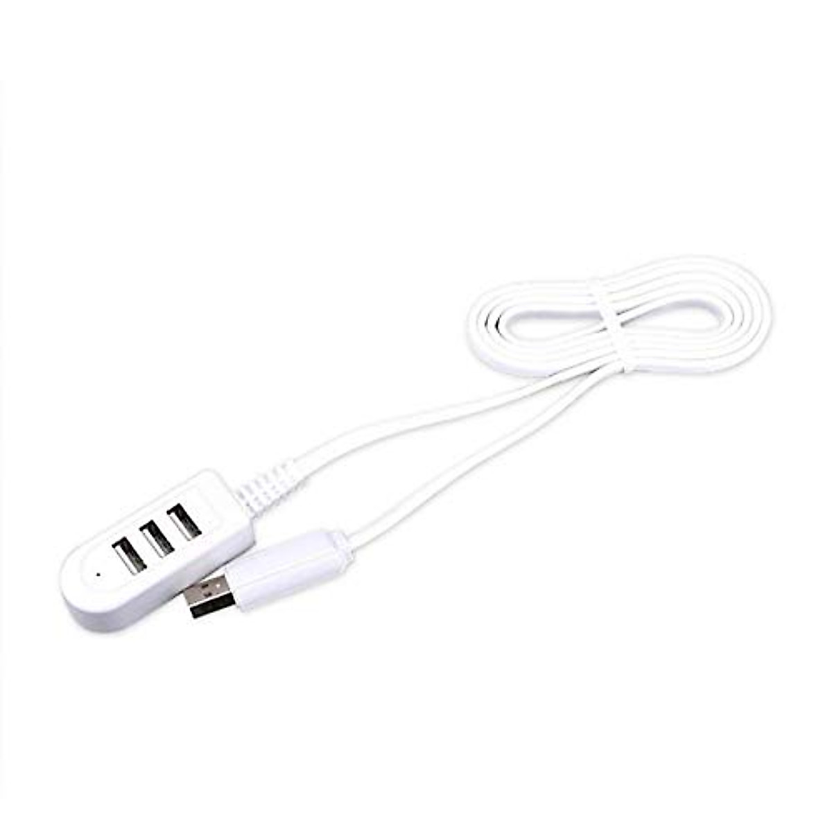 Lysee Data Cables - 3usb Multi-Function 3A Charger Converter spliltter Extension line Expansion Multi-Port HUB hub for Laptop - (Color: White, Cable Length: 30CM)