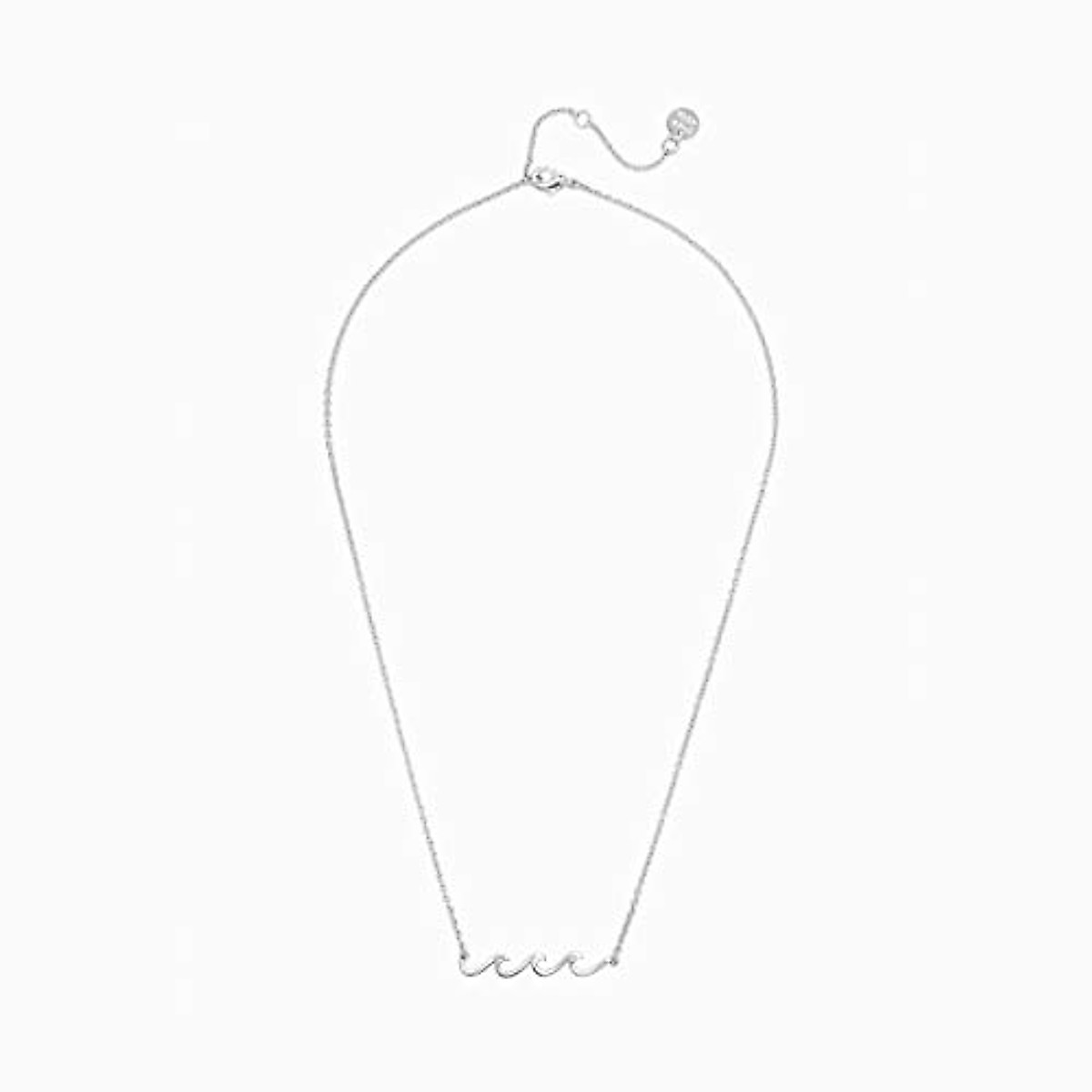 Pura Vida Silver Delicate Wave Necklace, Rhodium Plating - Brass Base, 18 Inches