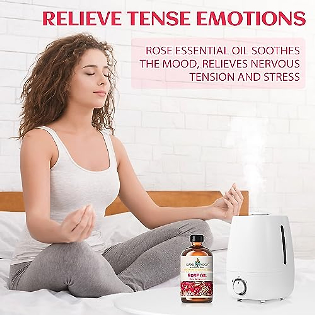 EVOKE OCCU Rose Essential Oil 4 Oz, Premium Rose Oil for Diffuser Fragrance DIY Candle Soap Making-120ml