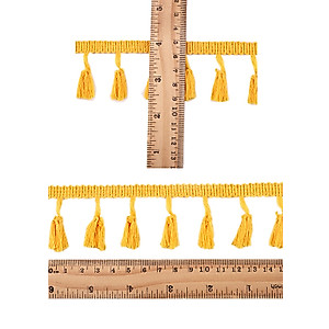 MSCFTFB 20 Yards Mini Tassel Fringe Trim,Boho Tassels Ribbon for Women,1.6inch Wide Sewing Fabric Lace for DIY Jewelry Clothing Bag Curtain Home Party Decor(Rosy Brown)