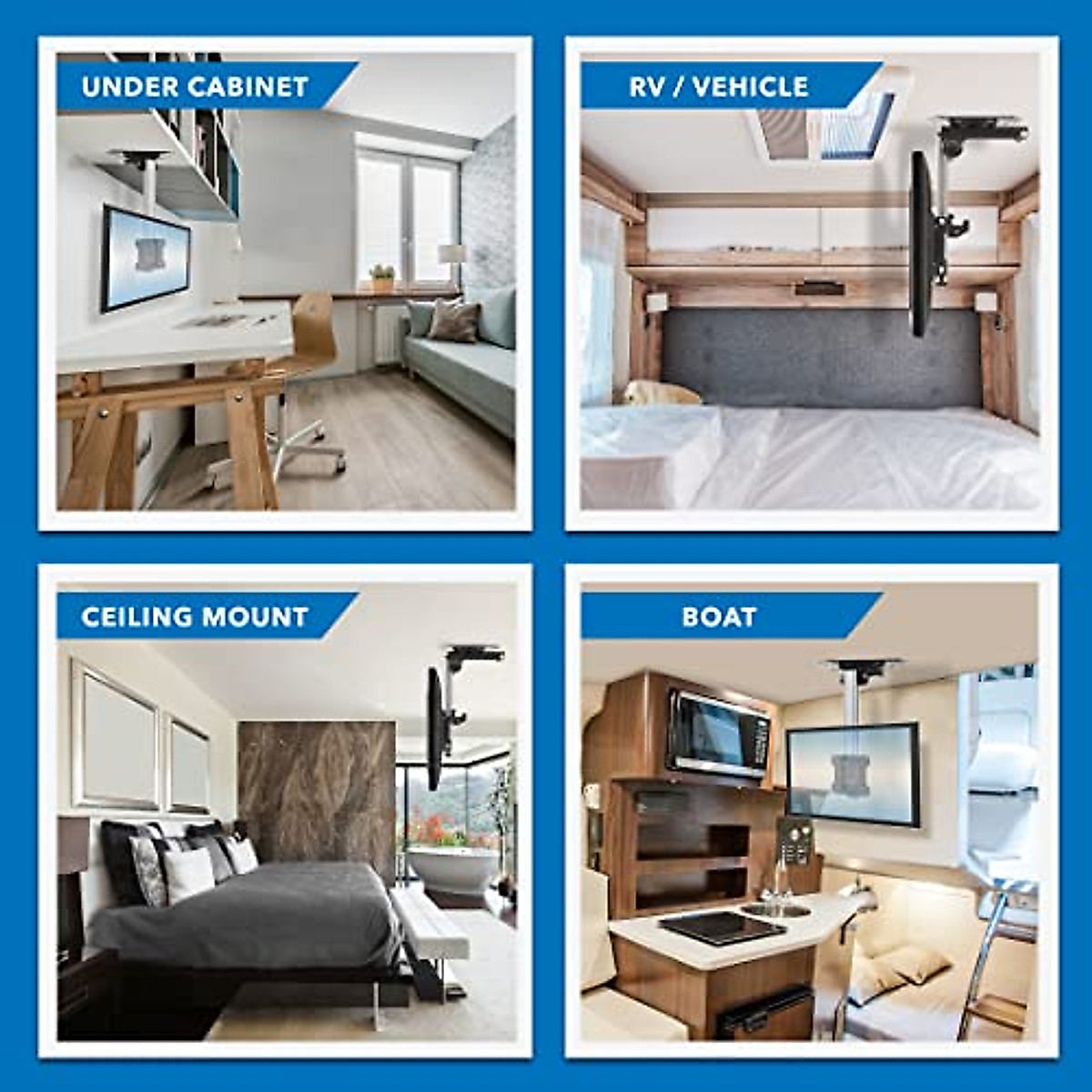 Mount-It! Under Cabinet TV Mount | Folding Ceiling Television Mount Bracket with 90 Degree Retractable Arm | Swivel and Fold Down Compatible with VESA 100x100 mm