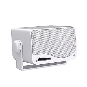 Pyle 3-Way Weatherproof Outdoor Speaker Set - 3.5 Inch 200W Pair of Marine Grade Mount Speakers - in a Heavy Duty ABS Enclosure Grill - Home, Boat, Poolside, Patio, Indoor Outdoor Use -PLMR24 (White)