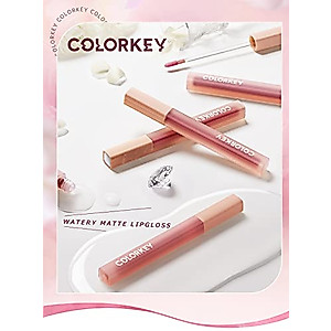 COLORKEY Soft Matte Water Tint, Hydrating Glossy Lip Gloss, Long-Lasting Liquid Lipstick | Moist Fit Without Stickiness | Moisturized | Transparent | Highly Pigmented Lip Tint (O302 Balsam Jasmine)