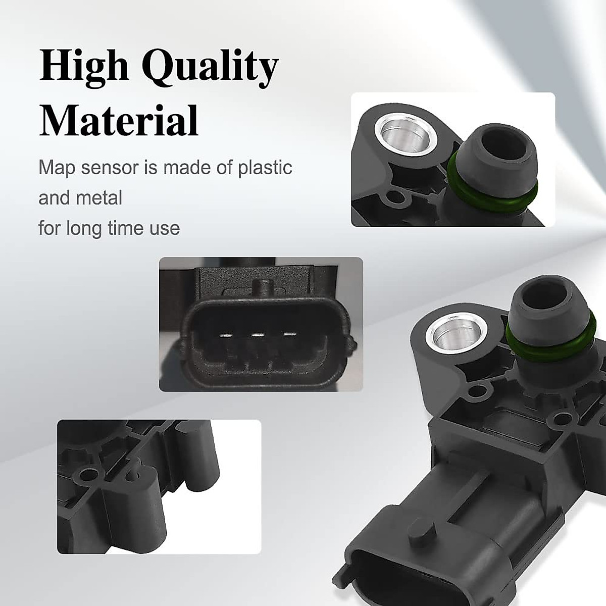 Manifold Absolute Air Pressure Map Sensor, 55573248 Map Manifold Absolute Pressure Sensor Air Intake Switch Compatible with Chevy 09-11 Aveo 07-19 Impala, 08-19 Buick Enclave, 07-13 GMC Sierra 1500