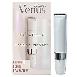 Gillette Venus Intimate Grooming Womens Electric Razor, Bikini Trimmer for Pubic Hair and Skin, Includes 1 Womens Razor, 1 Comb, 1 AA Battery