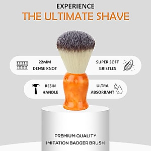 RUBAB MEN Premium Shaving Brush for Men Made with Cruelty-Free Soft Bristles |Firefly Edition| Experience Luxury Wet Shave | Boosting an Elegant Dual-Toned Handle Handcrafted by Master Craftsman
