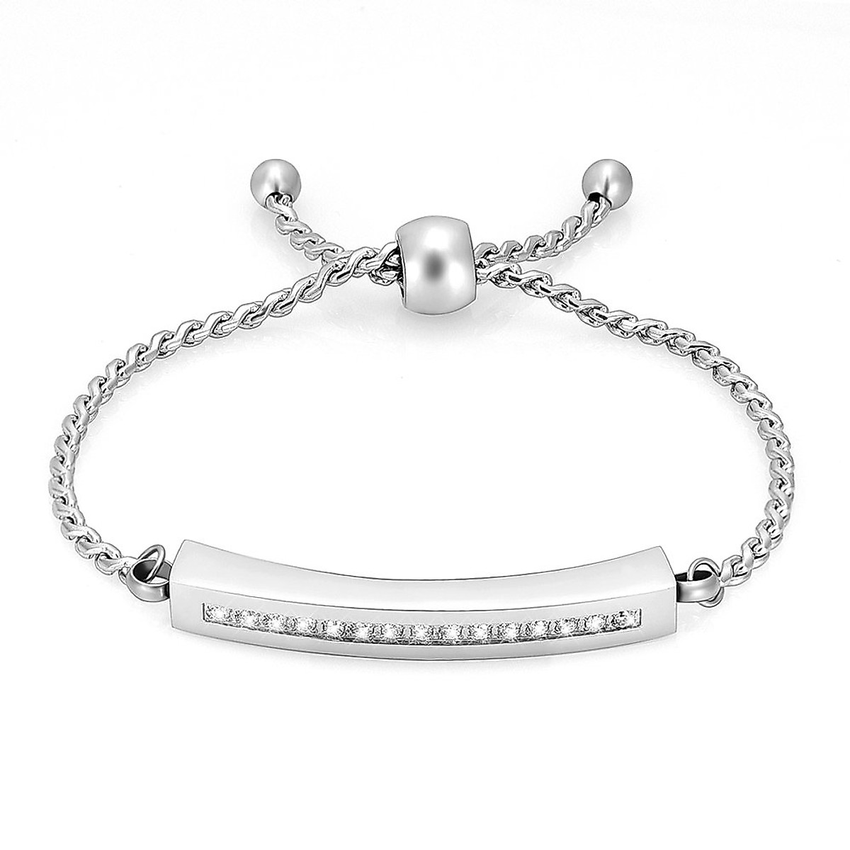 Shiny Crystal Cremation Bracelet for Ashes for Women Cube Urn Bangle Locket Ash Holder Memorial Jewelry Bracelet Keepsake Gift (Silver)