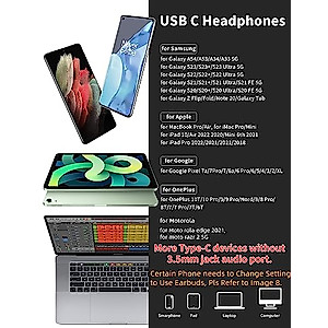 USB Type C to 3.5mm Female Headphone Jack Adapter, TITACUTE USBC Audio Dongle Wired Earphone Aux Cable Cord for iPad Pro Air Mini Samsung S22 S21 S20 FE Galaxy Z Flip 3 Note 20 Google Pixel 6 Android